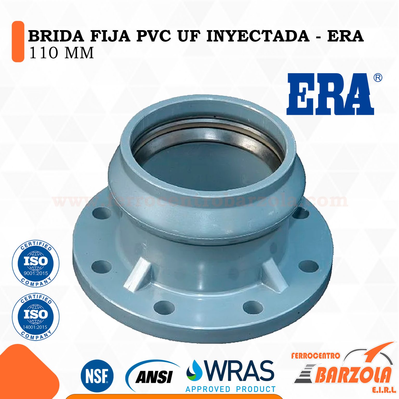 Brida Fija PVC UF Inyectada 110 MM - ERA - Ferreteria