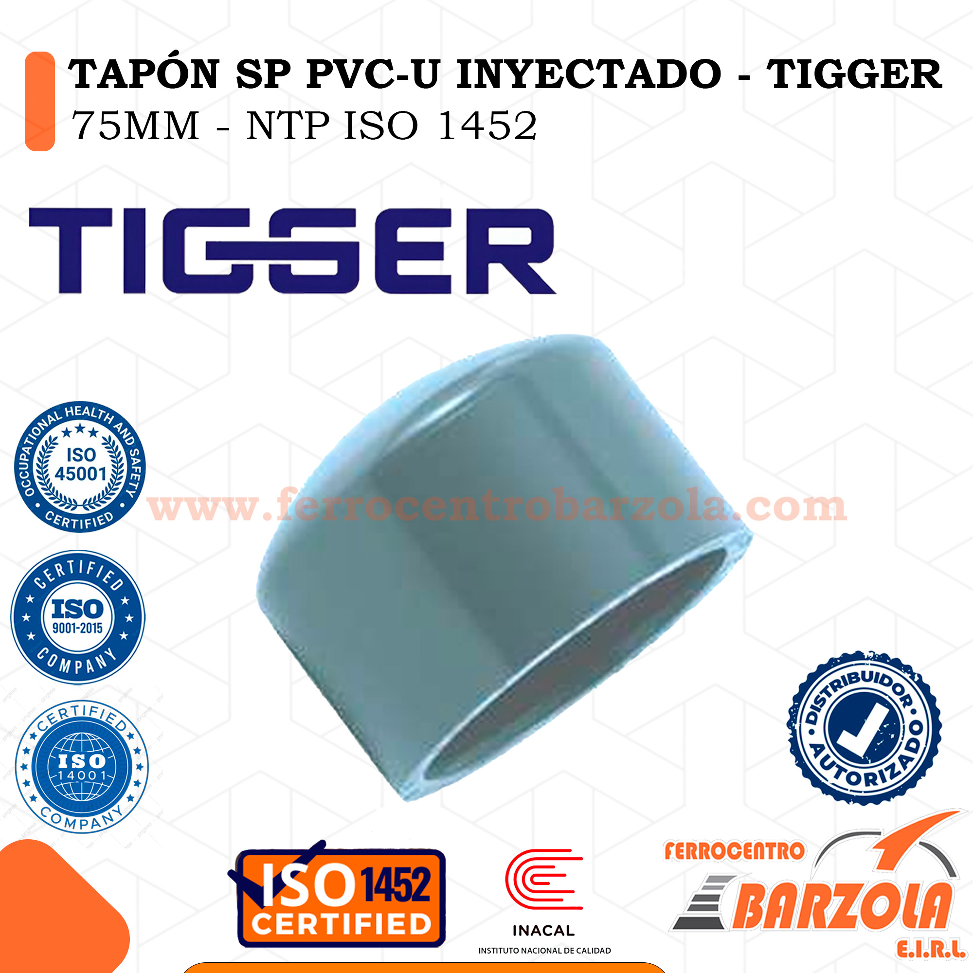 Tapón SP PVC-U Inyectado 75mm - TIGGER - Ferreteria